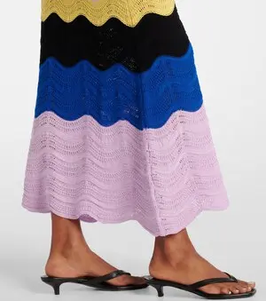 La DoubleJ Chevron Crochet Cotton Maxi Dress - Multicoloured