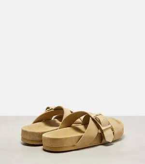 Loewe Suede Sandals - Beige