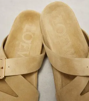 Loewe Suede Sandals - Beige