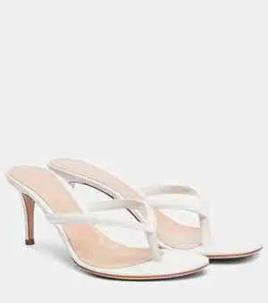 GIANVITO ROSSI Calypso 70 Leather Thong Sandals - White