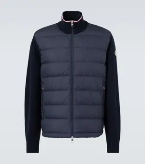 Moncler Down-paneled Cotton Cardigan