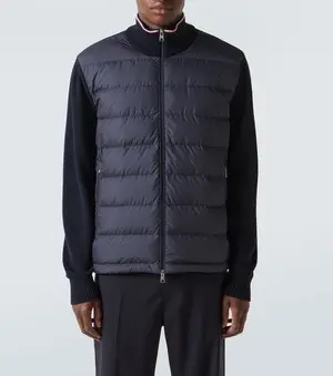 Moncler Down-paneled Cotton Cardigan