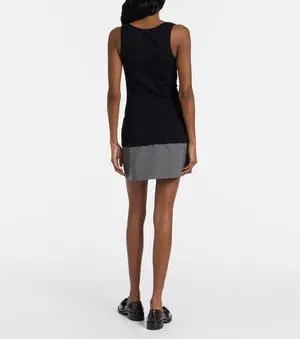 Prada Ribbed-knit Cotton Jersey Tank Top - Black