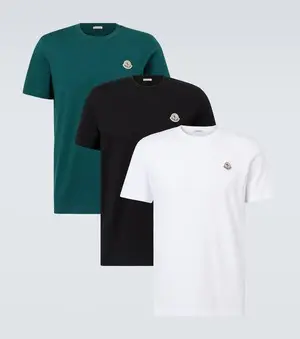 Moncler Moncler Set Of 3 Cotton Jersey T-shirts Multicoloured