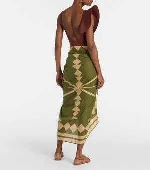 Johanna Ortiz Cotton Printed Beach Cover-up - Green