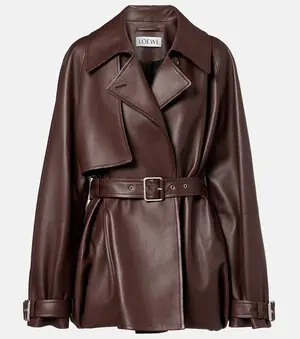 Loewe Balloon Leather Jacket - Brown
