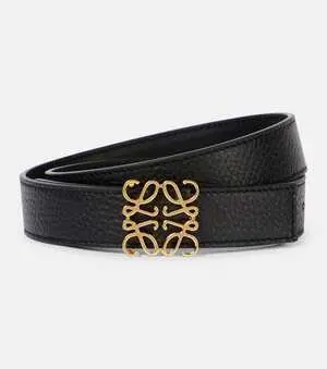 Loewe Anagram Leather Belt - Black