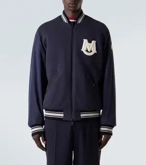 Moncler Vennes Cotton Varsity Jacket - Blue