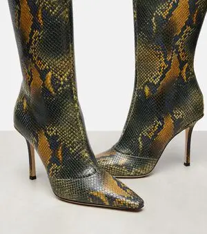 JIMMY CHOO Archive Boot 100 Leather Knee-high Boots - Multicoloured