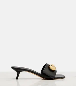 Loewe Pebble 45 Leather Mules