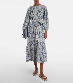 Ulla Johnson Seraphina Printed Cotton-blend Midi Dress