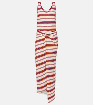Rabanne Striped Cotton-blend Jersey Maxi Dress - Multicoloured