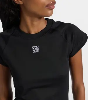 Loewe Anagram Logo Cotton-blend Jersey T-shirt - Black