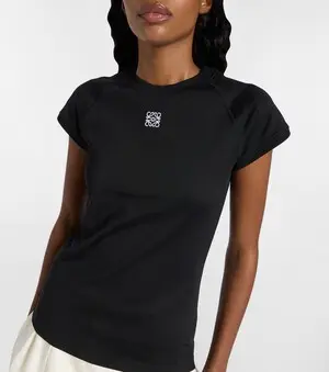 Loewe Anagram Logo Cotton-blend Jersey T-shirt - Black