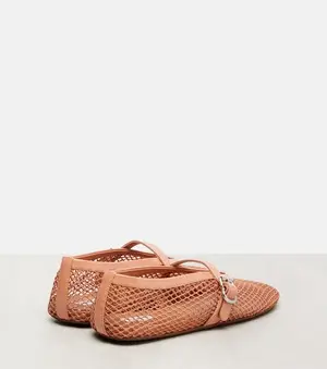 Alaïa Fishnet Ballet Flats - Pink