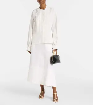 JIL SANDER Asymmetric Linen Midi Skirt