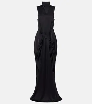 Stella McCartney Draped Satin Gown - Black
