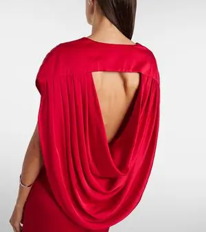 Stella McCartney Draped Satin Gown - Red