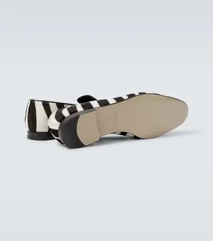 Manolo Blahnik Mario Zebra-print Calf Hair Loafers - Black