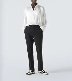 Manolo Blahnik Mario Zebra-print Calf Hair Loafers - Black