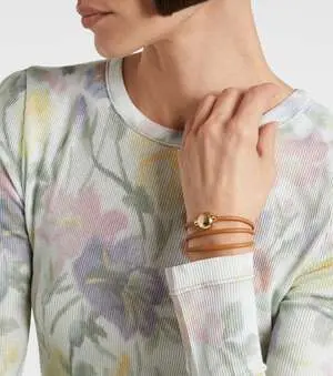 Loewe Anagram Embellished Leather Bracelet