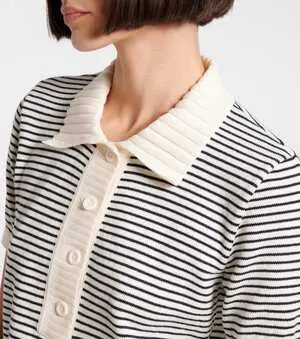 FRAME Striped Cotton Polo Shirt