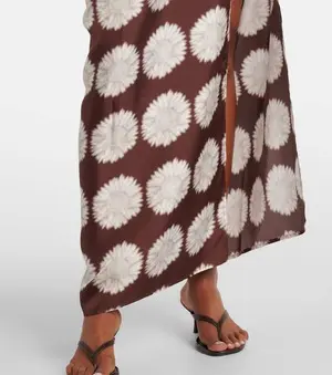 Asceno Printed Silk Beach Cover-up