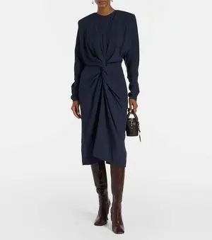 Stella McCartney Gathered Satin Midi Dress
