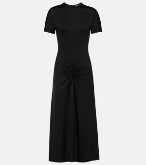 Victoria Beckham Gathered Midi Dress - Black