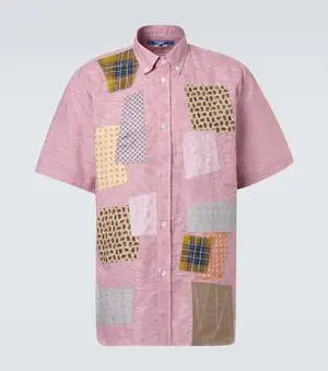 Junya Watanabe Patchwork Linen And Cotton Bowling Shirt - Red