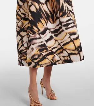 Oscar De La Renta Printed Faille Cocktail Dress