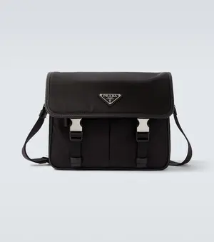 Prada Re-nylon And Leather Shoulder Bag - Black