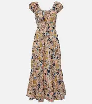 Ulla Johnson Paloma Printed Cotton Poplin Midi Dress