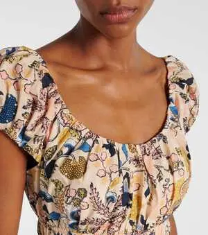 Ulla Johnson Paloma Printed Cotton Poplin Midi Dress