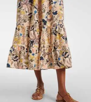 Ulla Johnson Paloma Printed Cotton Poplin Midi Dress