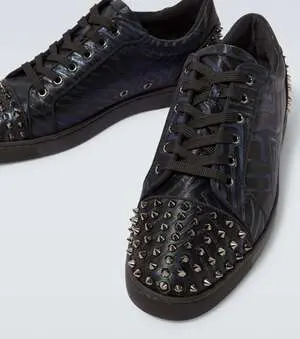 CHRISTIAN LOUBOUTIN Seavaste Embellished Lace-up Sneakers - Black
