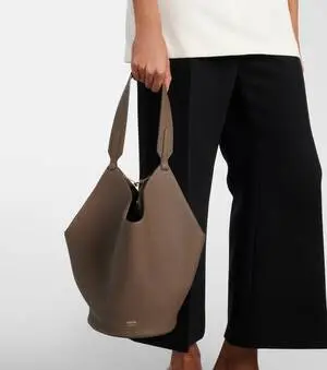Khaite Lotus Small Leather Tote Bag - Grey