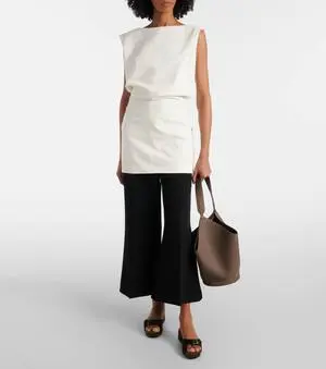 Khaite Lotus Small Leather Tote Bag - Grey