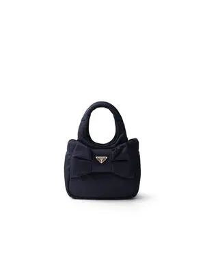 Prada Mini Padded Re-nylon Bag With Bow - Blue