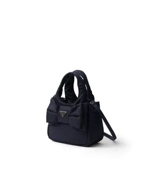 Prada Mini Padded Re-nylon Bag With Bow Detail - Blue