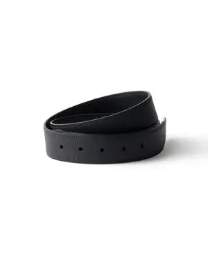 Prada Saffiano Leather Belt Strap - Black