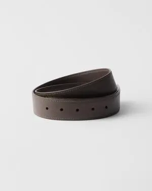 Prada Saffiano Leather Belt Strap Coffee