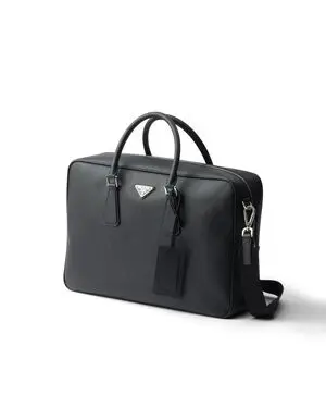 Prada Saffiano Leather Work Bag - Black