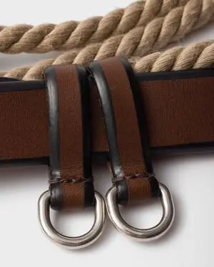 Prada Leather And Cord Belt