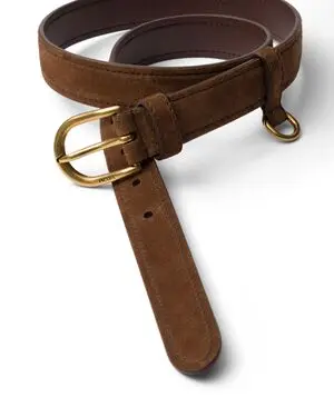 Prada Suede Belt - Brown