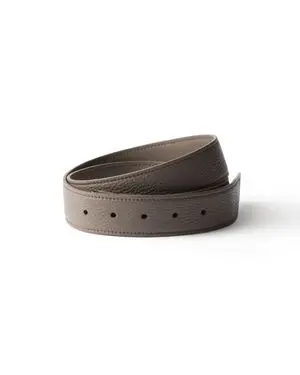 Prada Leather Belt Strap - Grey