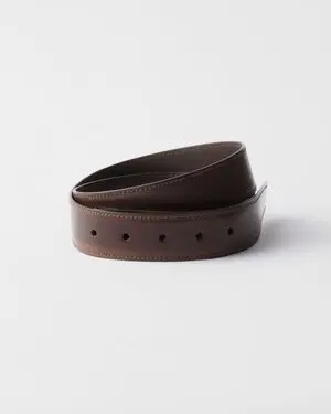 Prada Leather Belt Strap Ebony