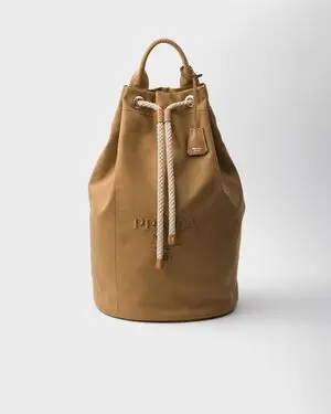 Prada Canvas Drawstring Duffle Bag - Tabacco