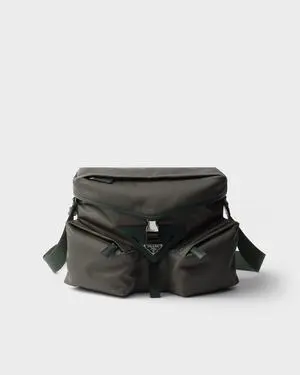 Prada Re-nylon And Leather Shoulder Bag - Forest Green