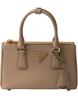 Prada Galleria Mini Saffiano Leather Bag Cameo